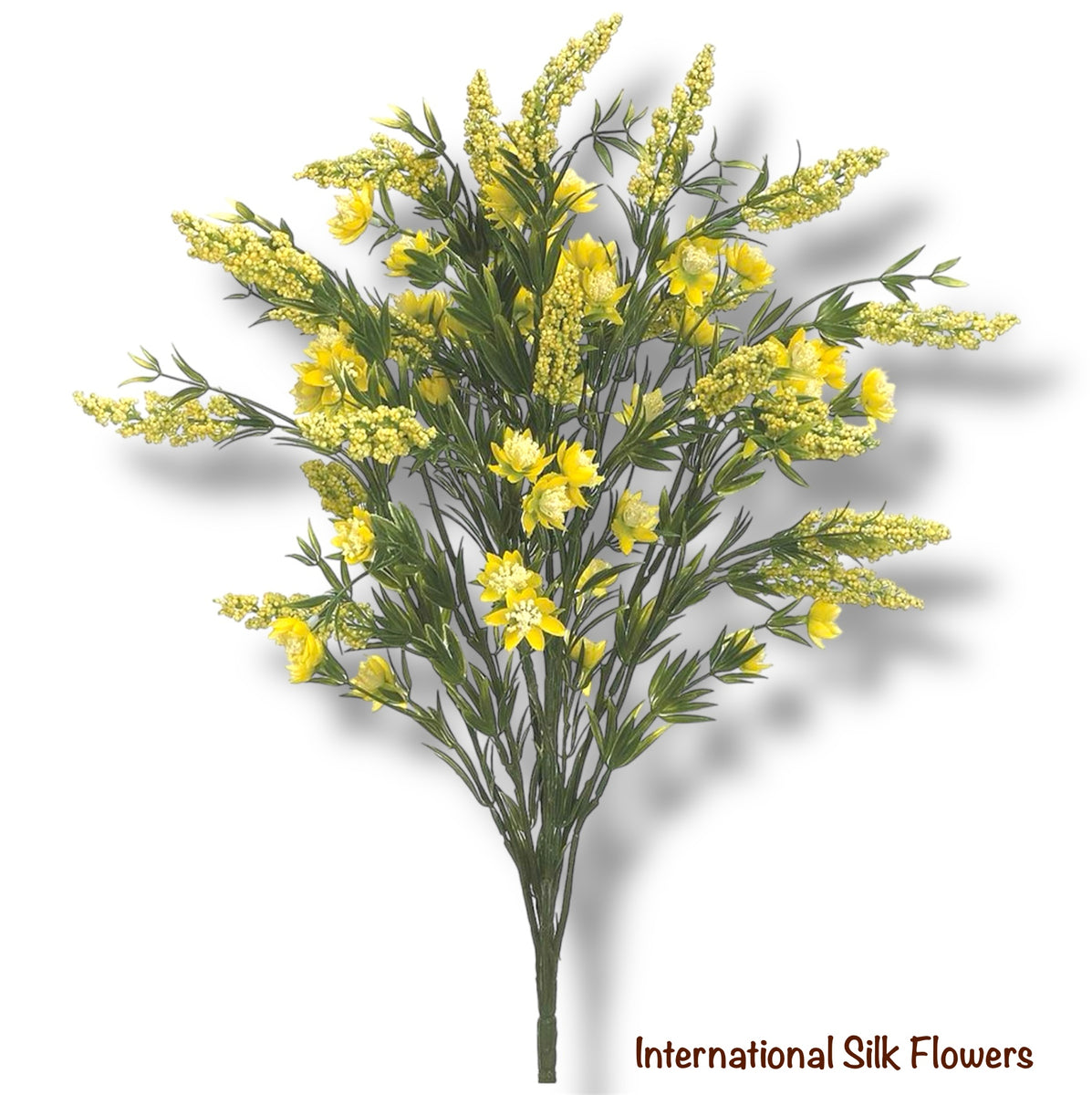24'' Faux Heather Wild Flower Bush ( FBH197-Yellow ) – INTERNATIONAL SILK